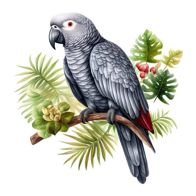 DOPASTICKER Car Sticker Grey Parrot Sticker Phone Sticker, Latop ...