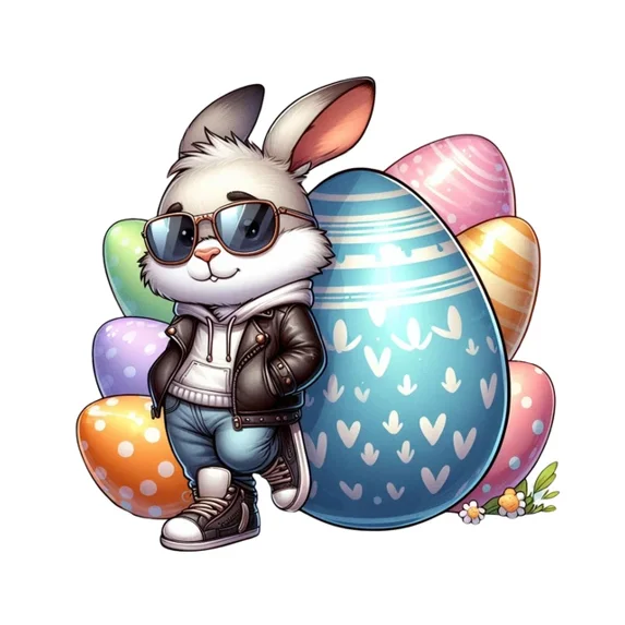 DOPASTICKER Car Sticker Grumpy Egg Day Bunny Sticker Phone Sticker ...