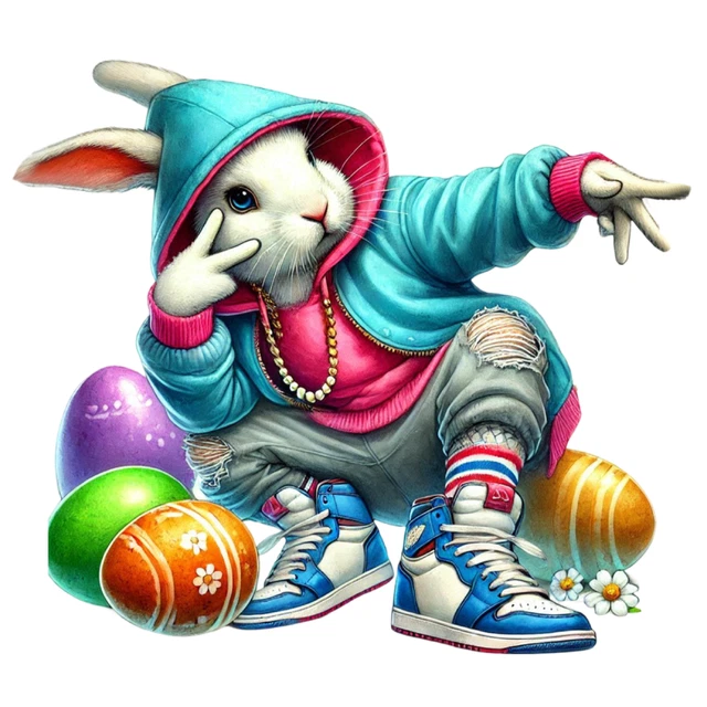 DOPASTICKER Car Sticker Grumpy Egg Day Bunny Sticker Phone Sticker ...