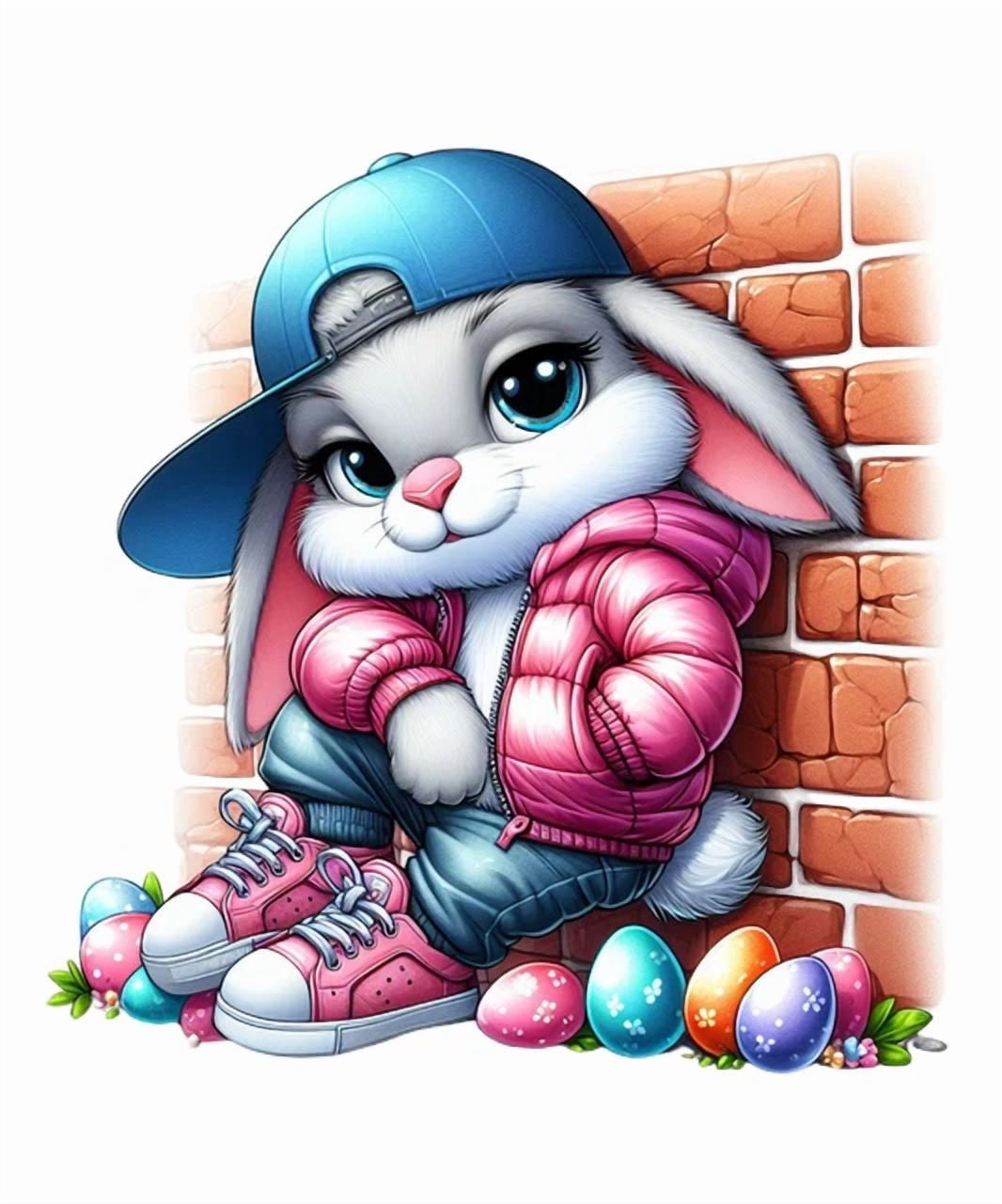 DOPASTICKER Car Sticker Grumpy Egg Day Bunny Sticker Phone Sticker ...