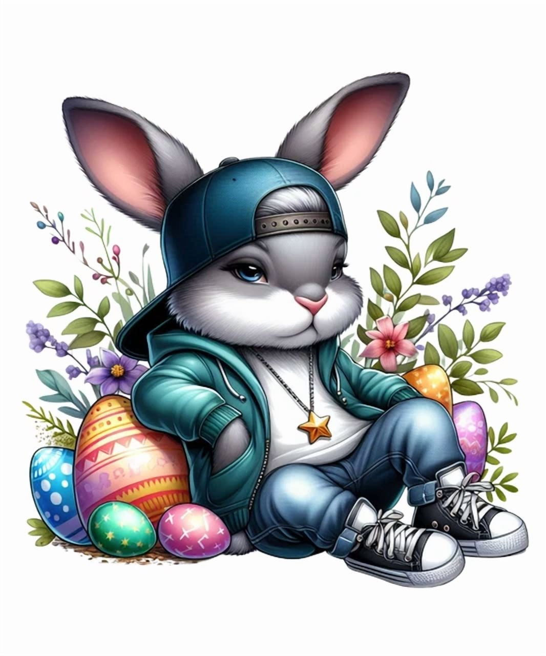 DOPASTICKER Car Sticker Grumpy Egg Day Bunny Sticker Phone Sticker ...