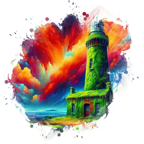 DOPASTICKER Car Sticker Lighthouse Stained Glass Sticker Phone Sticker ...