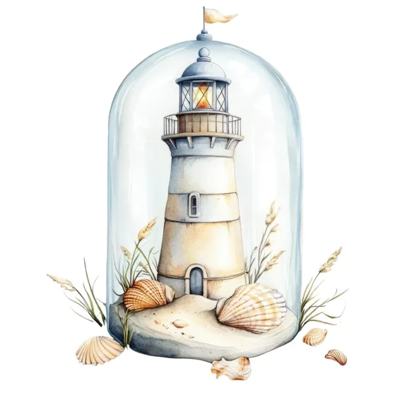 DOPASTICKER Car Sticker Lighthouse Stained Glass Sticker Phone Sticker ...