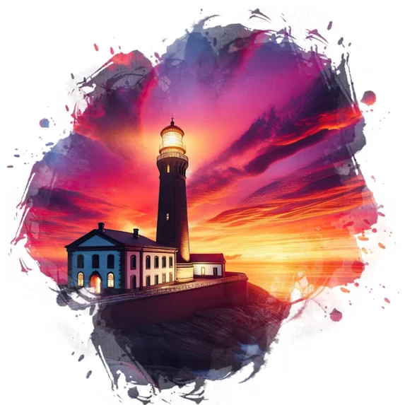 DOPASTICKER Car Sticker Lighthouse Stained Glass Sticker Phone Sticker ...