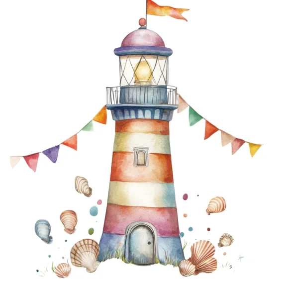 DOPASTICKER Car Sticker Lighthouse Stained Glass Sticker Phone Sticker ...