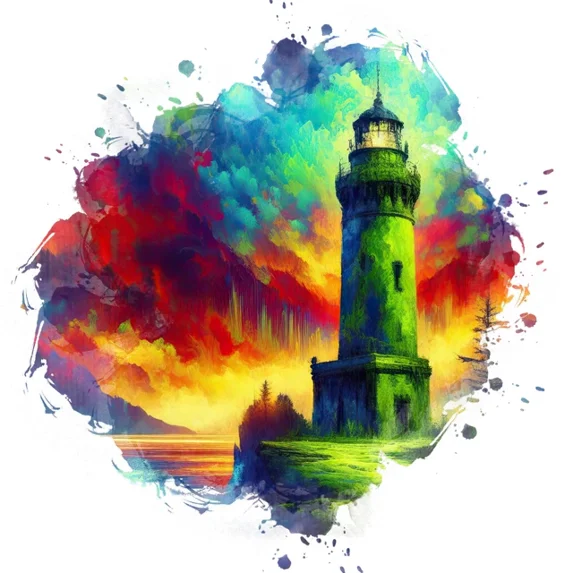 DOPASTICKER Car Sticker Lighthouse Stained Glass Sticker Phone Sticker ...