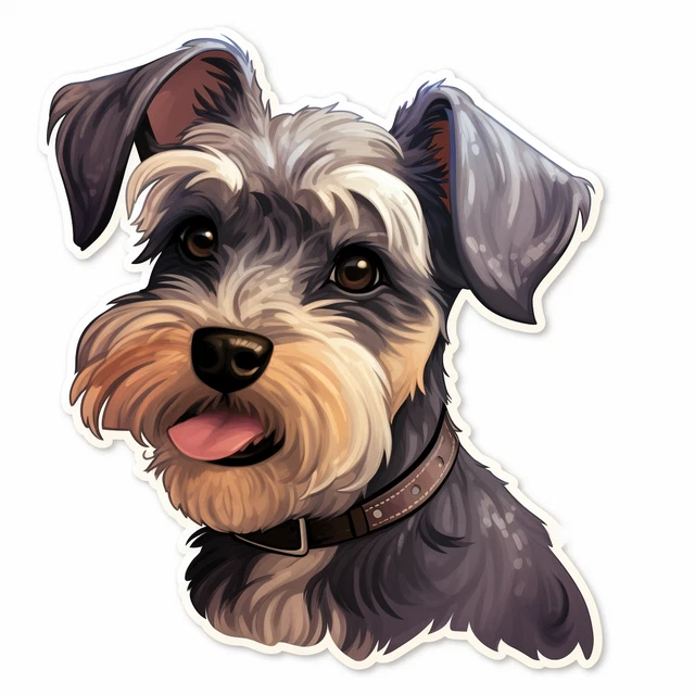 DOPASTICKER Car Sticker Miniature Schnauzer Car Sticker Dogs Sticker ...