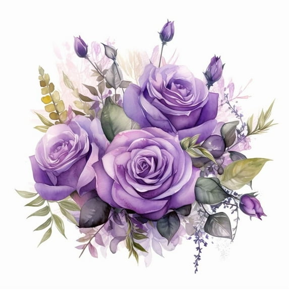 DOPASTICKER Car Sticker Purple Roses Sticker Phone Sticker, Latop ...