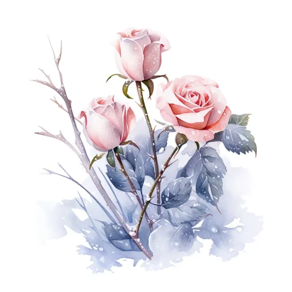DOPASTICKER Car Sticker Roses In Winter Sticker Phone Sticker, Latop ...