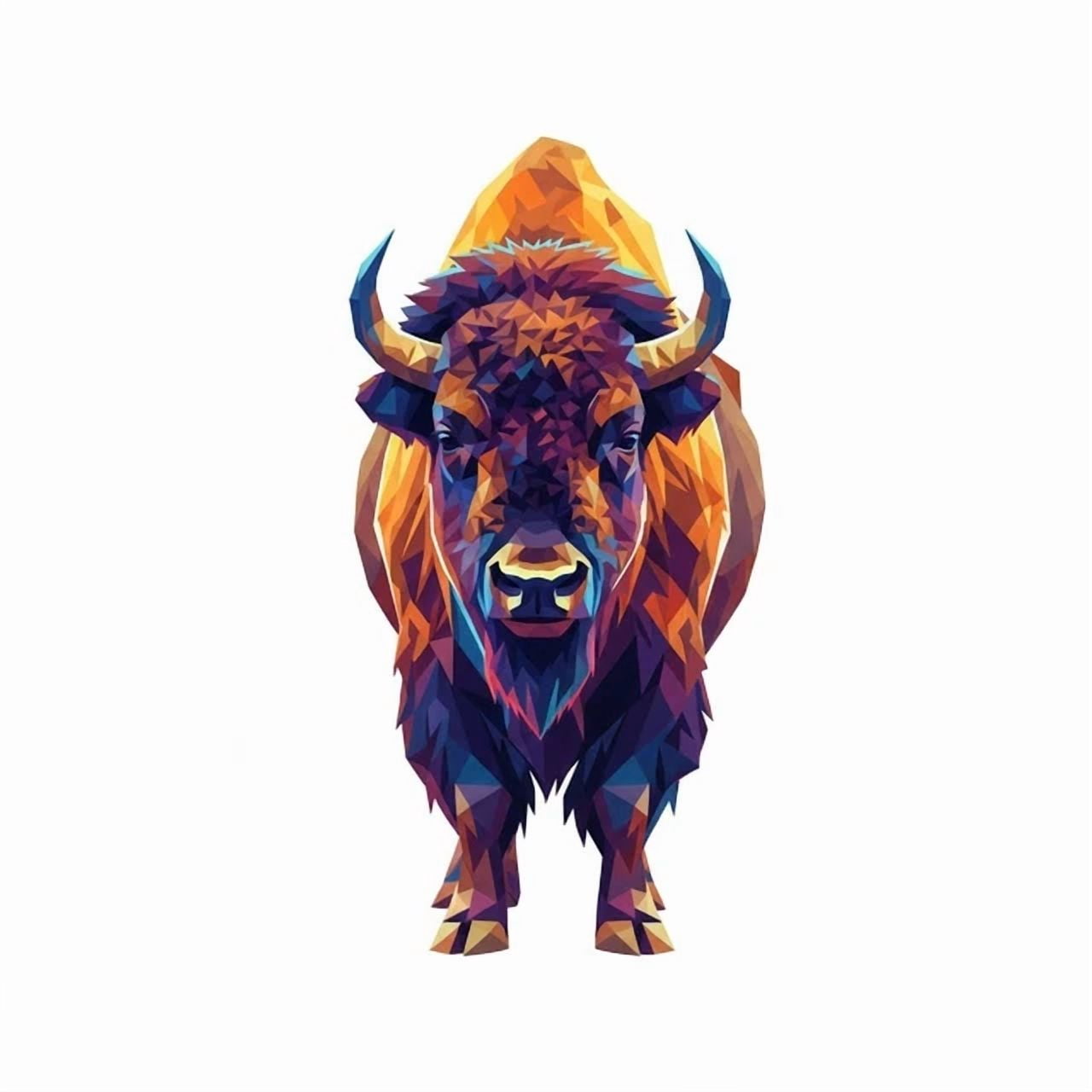 DOPASTICKER Car Sticker Tuning Car Rear Window Bison Low Poly Phone ...