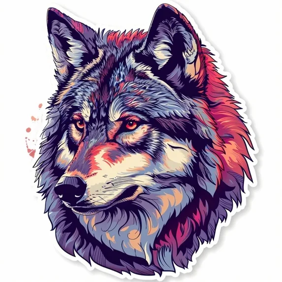 DOPASTICKER Car Sticker Viking Wolf Sticker Phone Sticker, Latop ...
