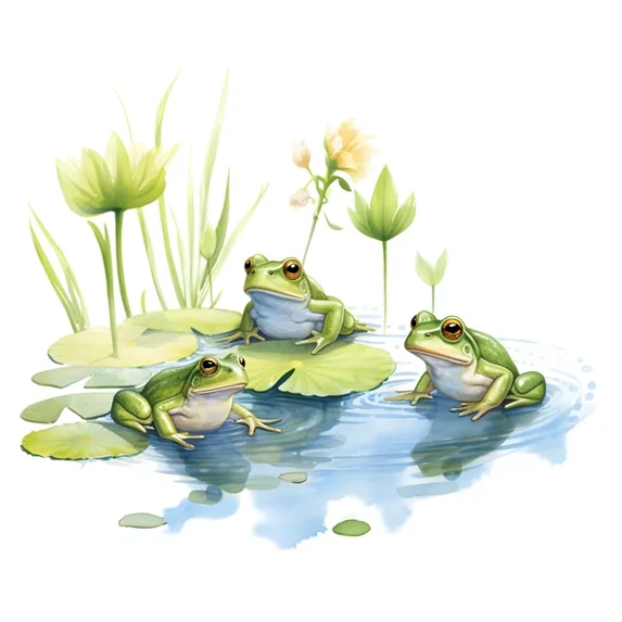 DOPASTICKER Car Sticker Watercolor Frog Sticker Phone Sticker, Latop ...