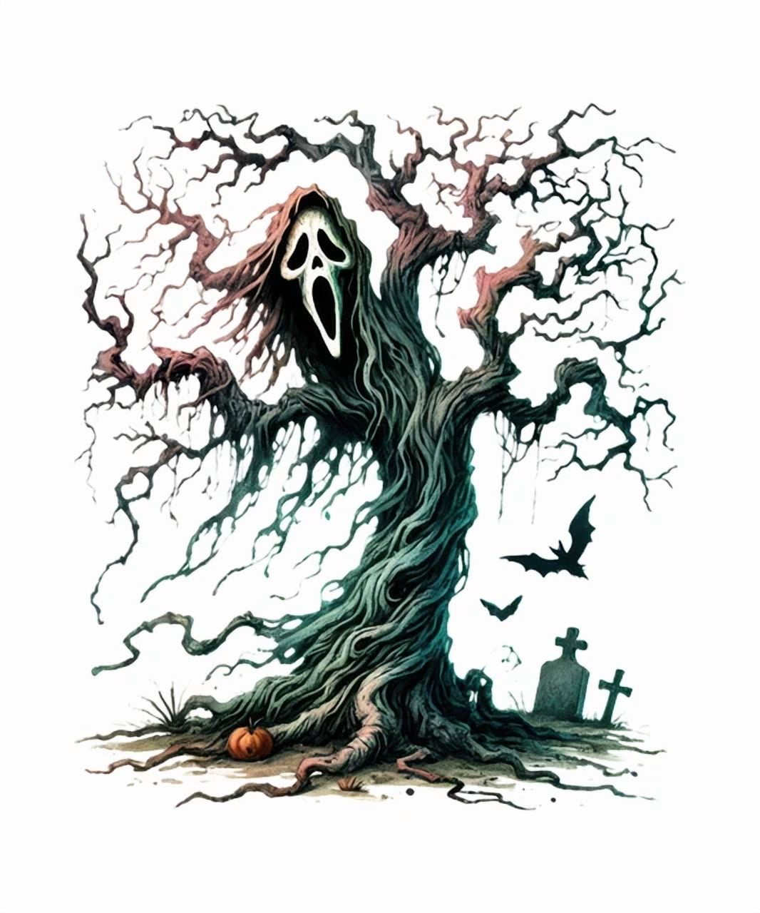 DOPASTICKER Car Sticker Watercolor Horror Sticker Phone Sticker, Latop ...