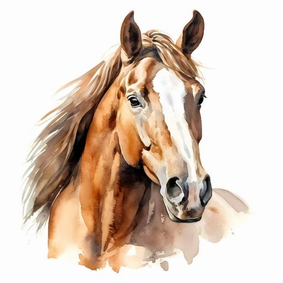 DOPASTICKER Car Sticker Watercolor Horses Sticker Phone Sticker, Latop ...