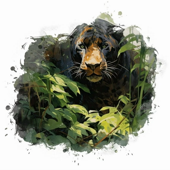 DOPASTICKER Car Sticker Watercolor Panther Sticker Phone Sticker, Latop ...