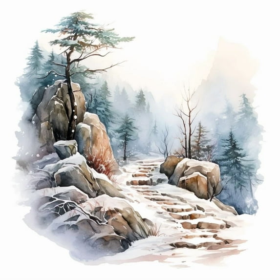 DOPASTICKER Car Sticker Winter Landscape Sticker Phone Sticker, Latop ...