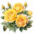 DOPASTICKER Car Sticker Yellow Roses Sticker Phone Sticker, Latop ...
