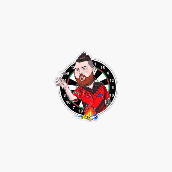 DOPASTICKER Caricatura Michael Smith By Darts Attack Sticker, Phone ...