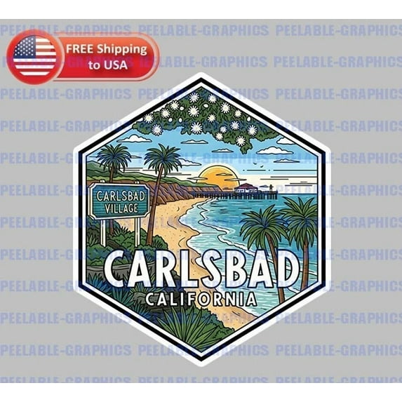 DOPASTICKER Carlsbad California Sticker Toolbox Tablet Sticker Phone ...