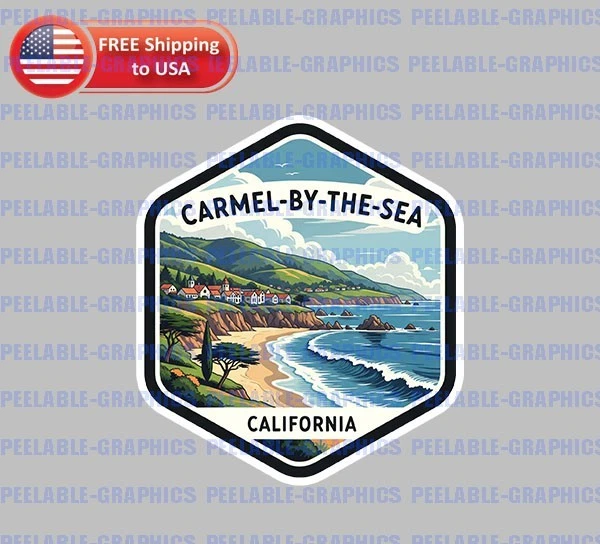 DOPASTICKER Carmel-By-The-Sea California Sticker Toolbox Tablet Sticker ...
