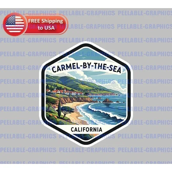 DOPASTICKER Carmel-By-The-Sea California Sticker Toolbox Tablet Sticker ...