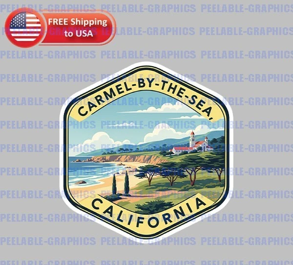 DOPASTICKER Carmel-By-The-Sea California Sticker Toolbox Tablet Sticker ...