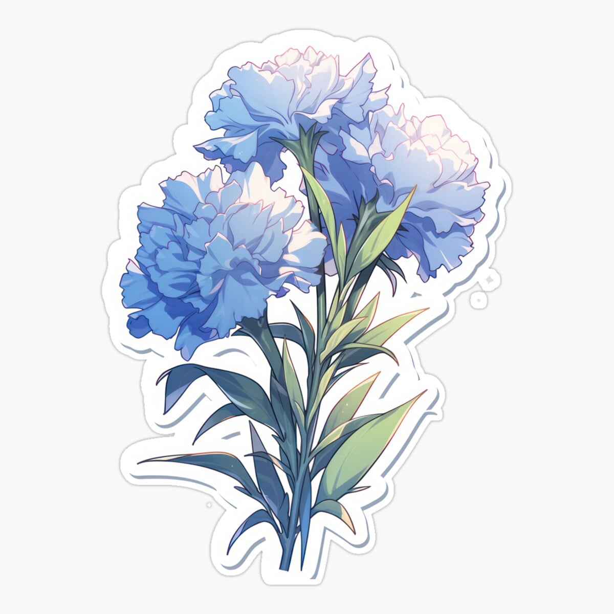 DOPASTICKER Carnation Charm, Adhesive Blooms Of Affection Sticker ...