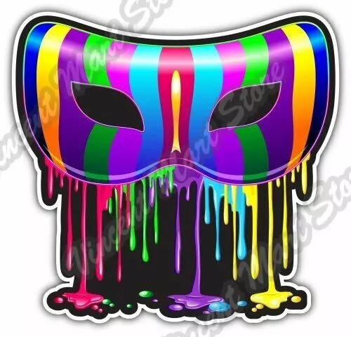 DOPASTICKER Carnival Mask Theater Rainbow Colorful Paint Car Sticker ...