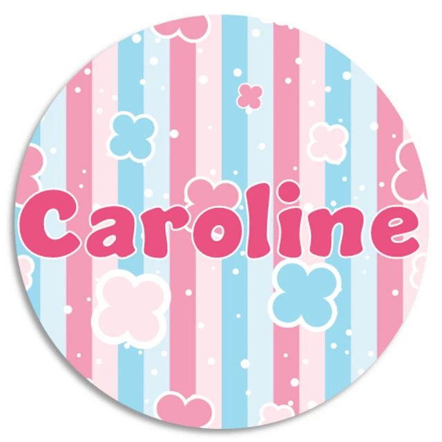 DOPASTICKER Caroline, Name Tag Water Bottle School Supplies Phone Decal ...