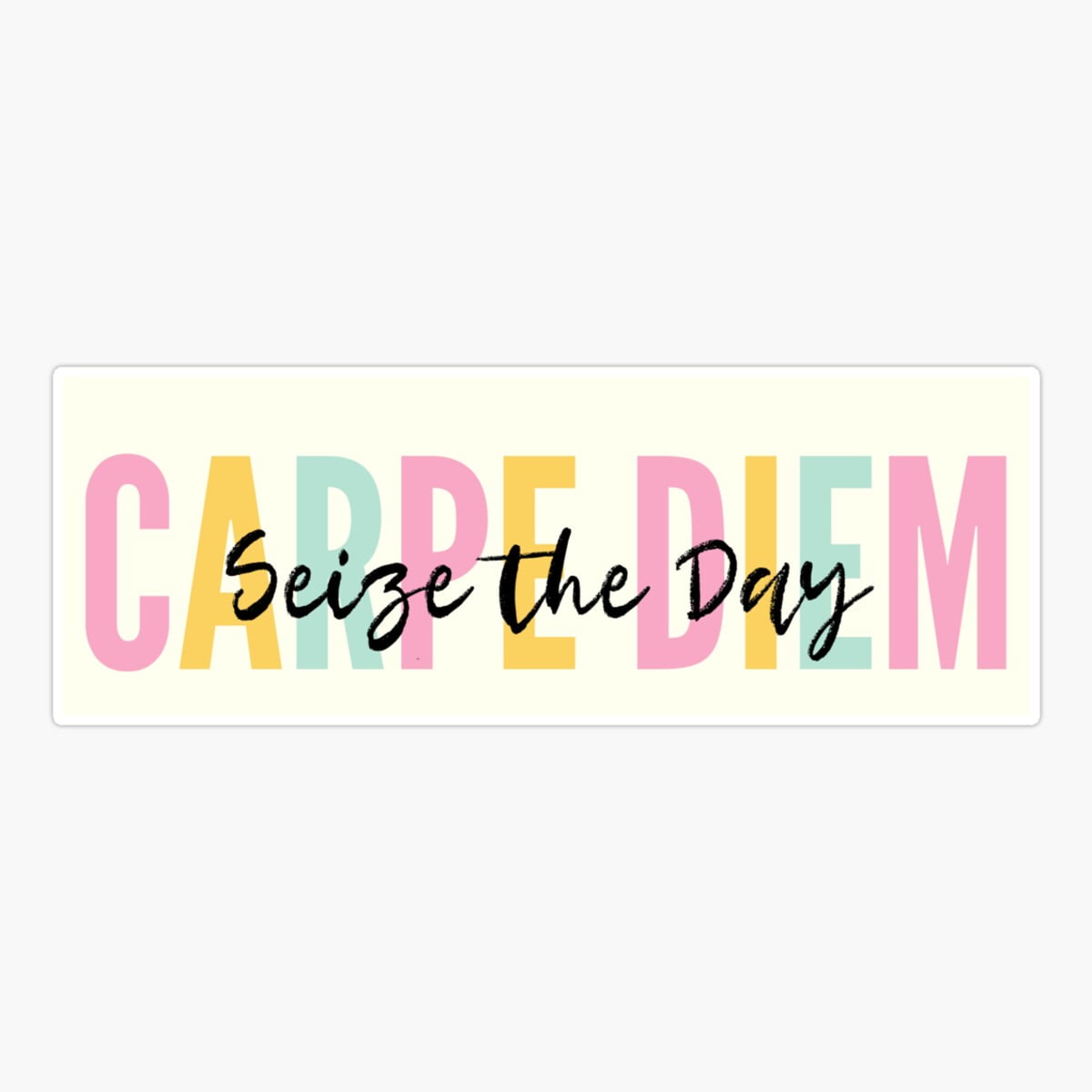 DOPASTICKER Carpe Diem Seize The Day Cute Colorful Typography Sticker ...