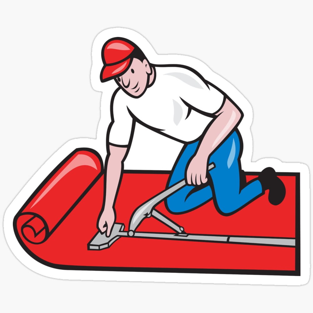 DOPASTICKER Carpet Layer Fitter Worker Sticker Phone Decal Water Bottle ...