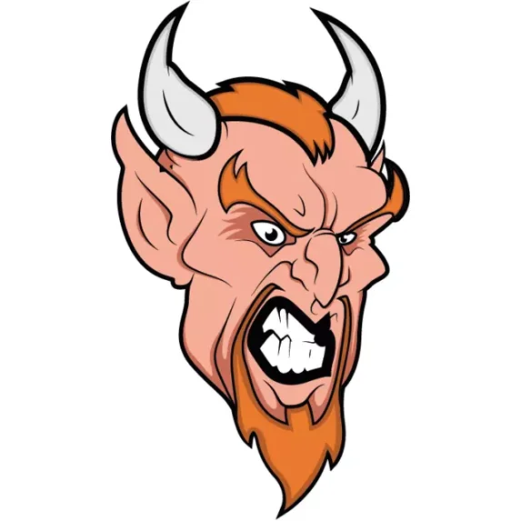 DOPASTICKER Cartoon Angry Demon Devil Head Sticker Decal Phone Decal ...