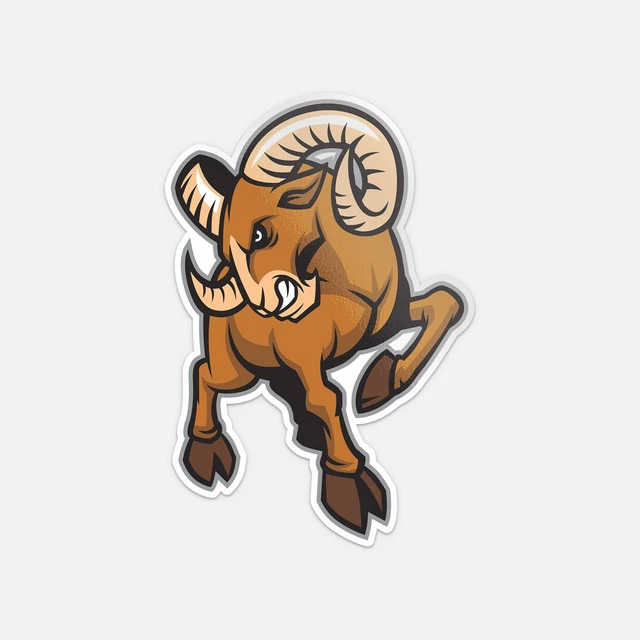 DOPASTICKER Cartoon Angry Taurus Mascot Wild Animal Sticker Decal Phone ...