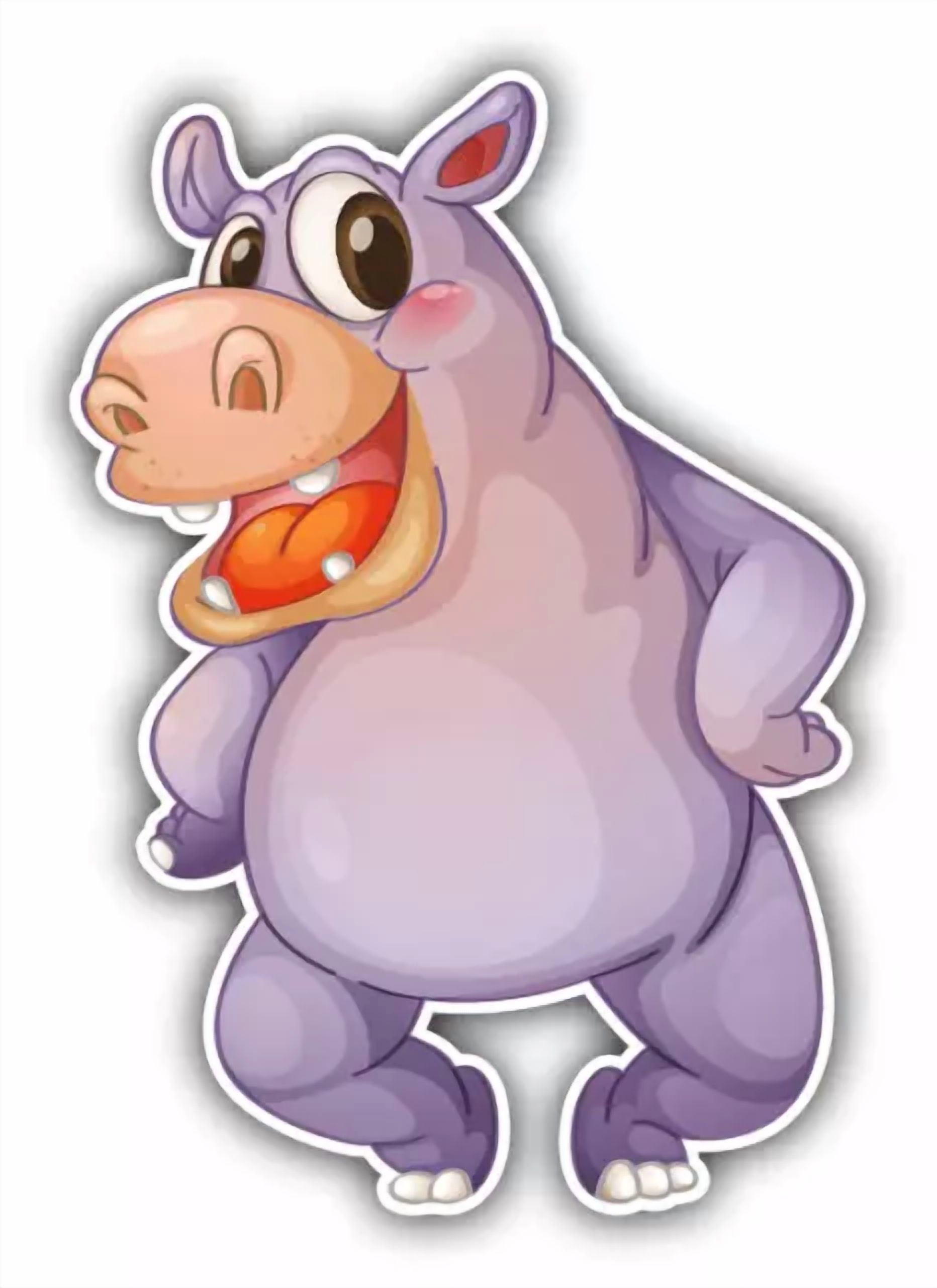 DOPASTICKER Cartoon Animated Hippo Sticker Decal Phone Decal Water ...