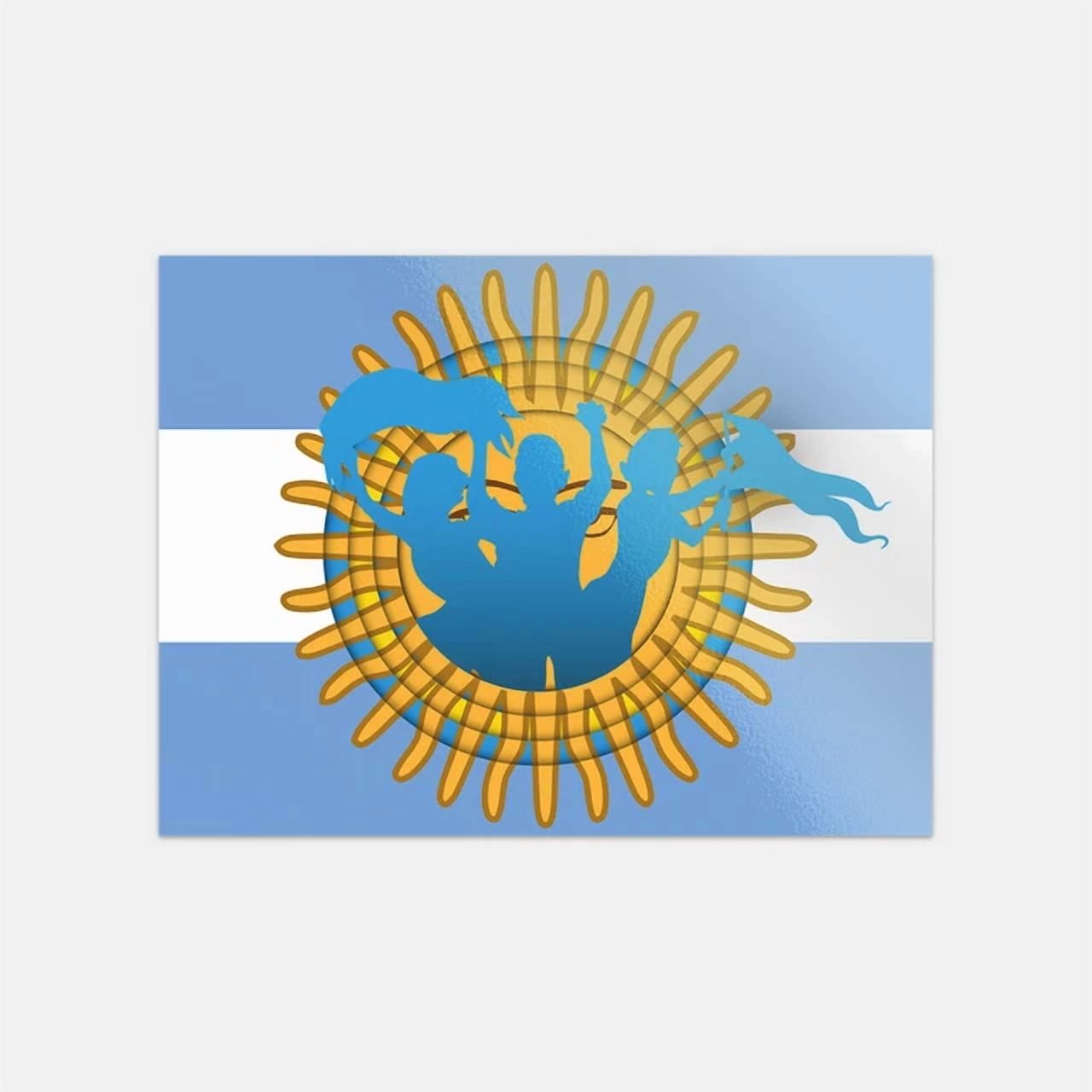 DOPASTICKER Cartoon Argentina Soccer Fan Flag Sticker Decal Phone Decal ...