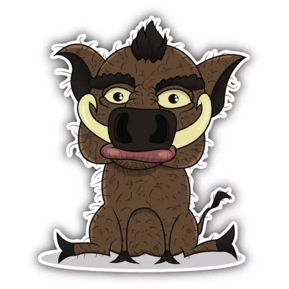DOPASTICKER Cartoon Boar Sticker Decal Phone Decal Water Bottle ...