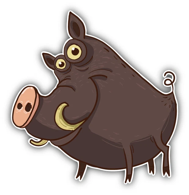 DOPASTICKER Cartoon Boar Sticker Decal Phone Decal Water Bottle ...