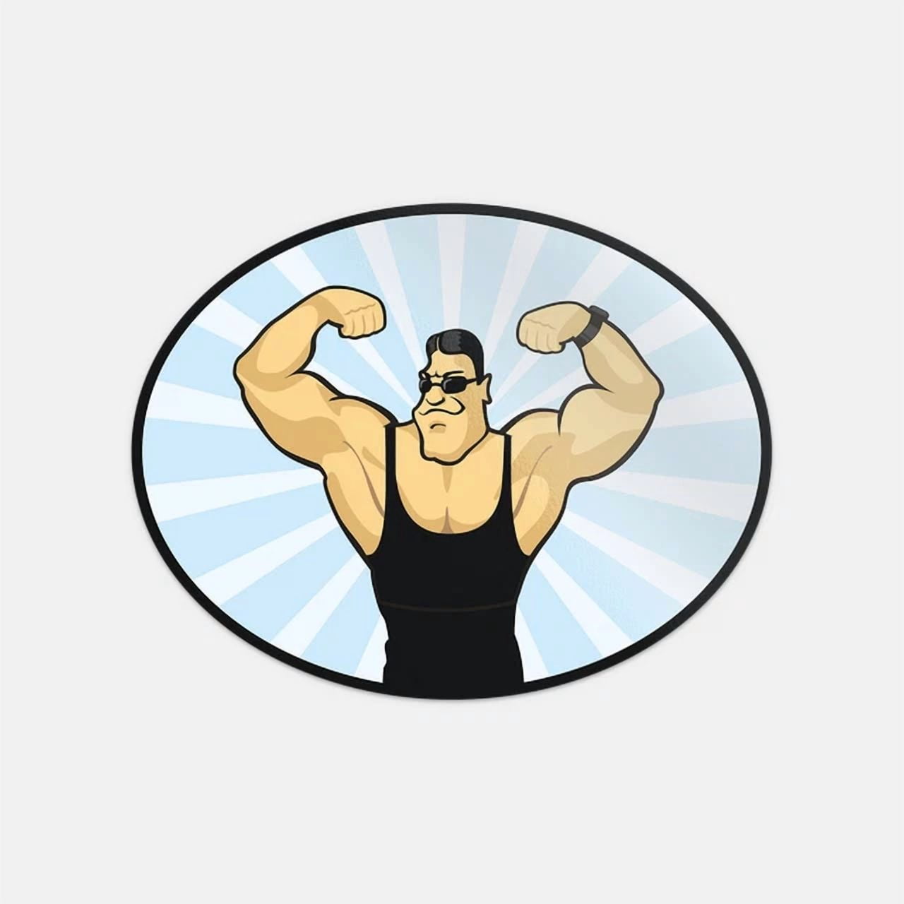 DOPASTICKER Cartoon Bodybuilder Gym Sport Sticker Decal Phone Decal ...
