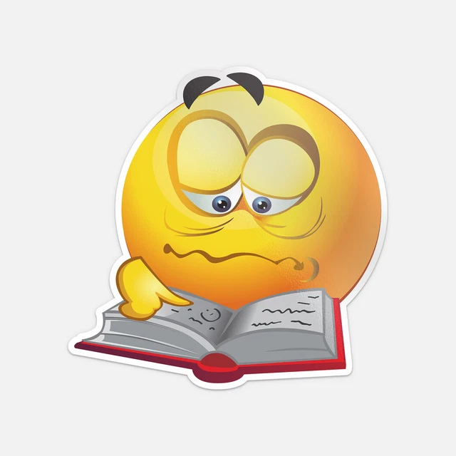 DOPASTICKER Cartoon Book Education Smiley Sticker Decal Phone Decal ...