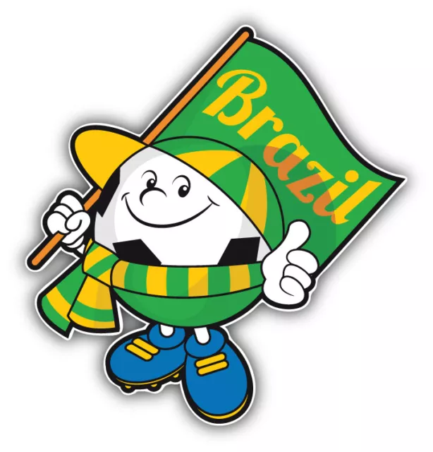 DOPASTICKER Cartoon Brazil Flag Soccer Ball Mascot Car Sticker Phone ...