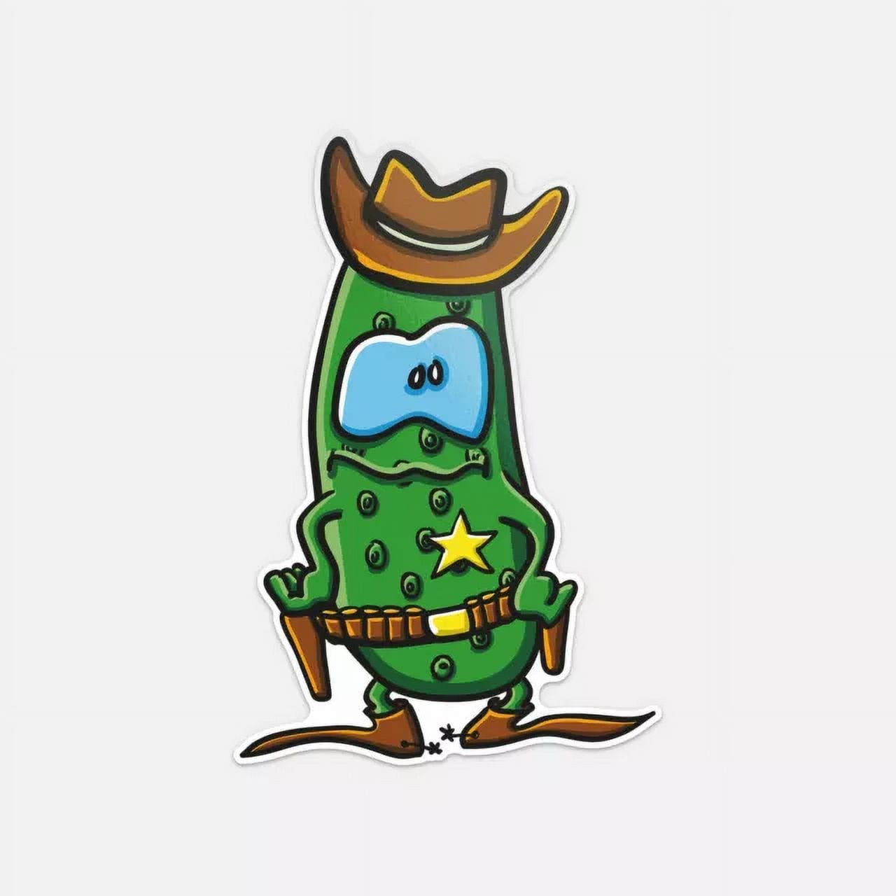 DOPASTICKER Cartoon Cucumber Cowboy Sticker Decal Phone Decal Water ...