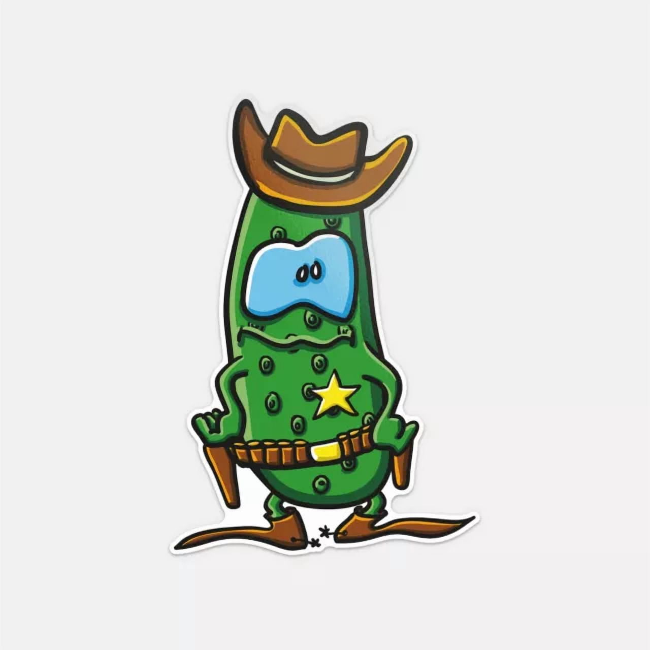 DOPASTICKER Cartoon Cucumber Cowboy Sticker Decal Phone Decal Water ...
