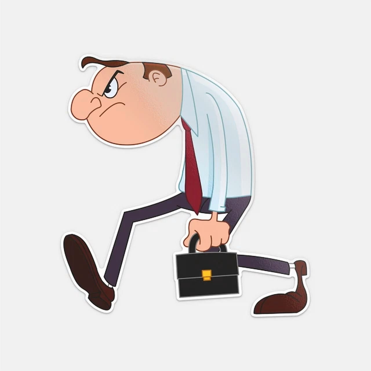 DOPASTICKER Cartoon Disappointed Businessman Sticker Decal Phone Decal ...