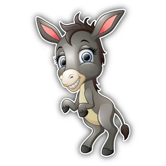 DOPASTICKER Cartoon Donkey Sticker Decal Phone Decal Water Bottle ...