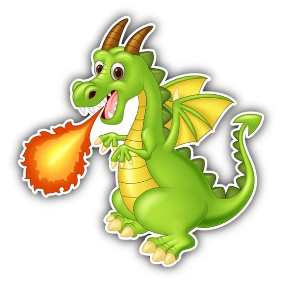 DOPASTICKER Cartoon Dragon Baby Sticker Decal Phone Decal Water Bottle ...