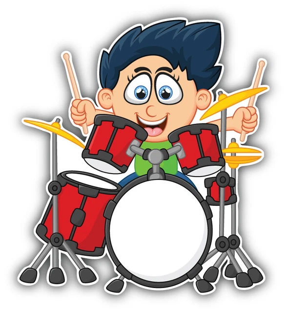 DOPASTICKER Cartoon Drummer Music Sticker Decal Phone Decal Water ...