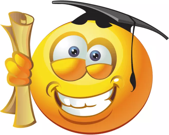DOPASTICKER Cartoon Education Graduate Smile Sticker Decal Phone Decal ...