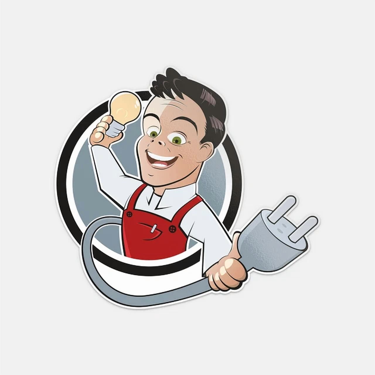 DOPASTICKER Cartoon Electrican Sticker Decal Phone Decal Water Bottle ...