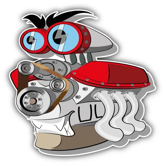 DOPASTICKER Cartoon Engine Sticker Decal Phone Decal Water Bottle ...