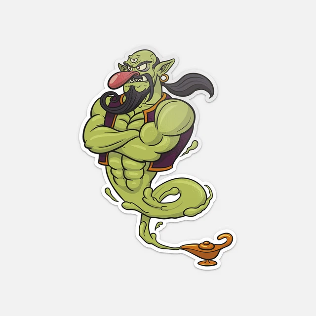 DOPASTICKER Cartoon Evil Genie Magic Lamp Sticker Decal Phone Decal ...